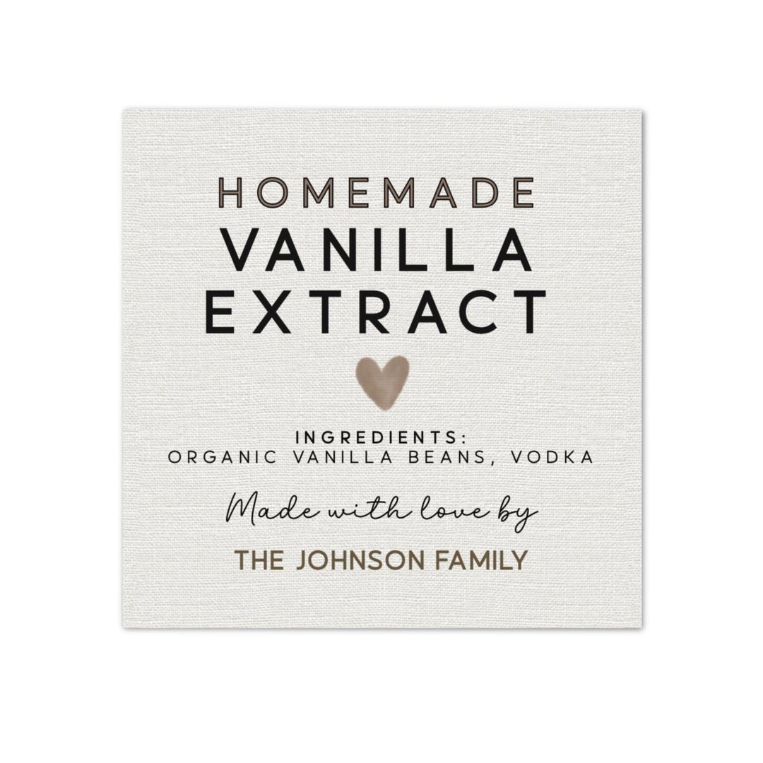 PRINTED: 2” Square Vanilla Extract Labels and Stickers - Homemade ...
