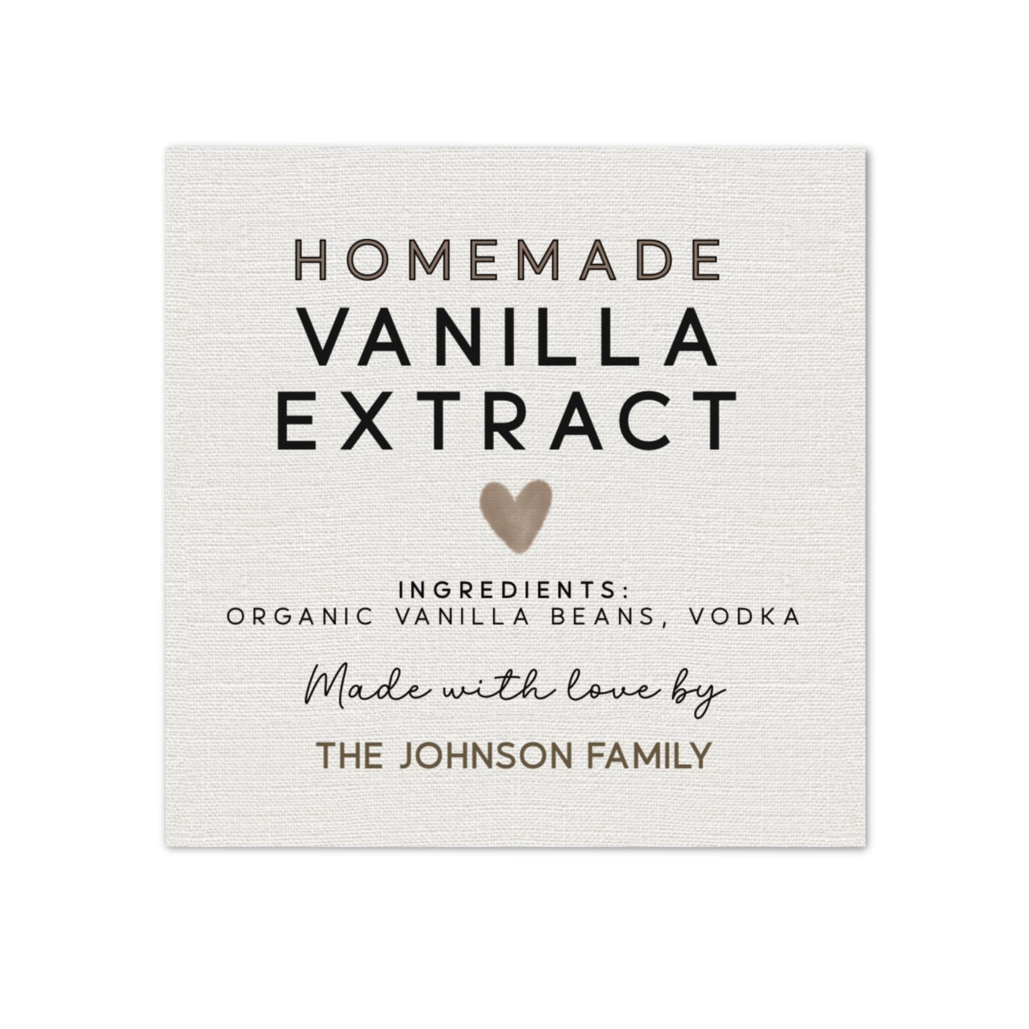 PRINTED: 2” Square Vanilla Extract Labels and Stickers - Homemade ...