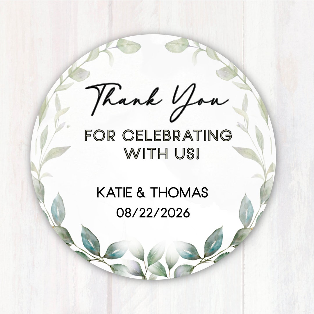 Wedding Stickers - Thank You for Celebrating With Us Stickers ...