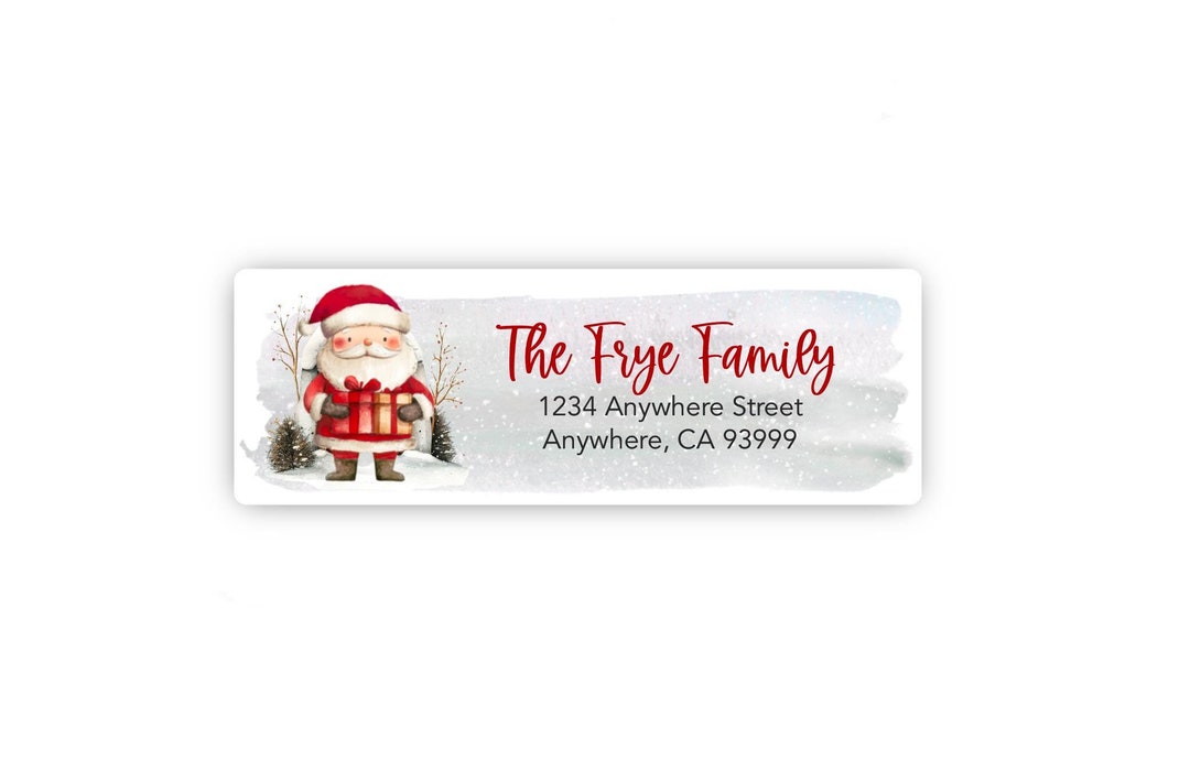Return Address Labels Santa Claus - Customized Christmas Address Labels ...