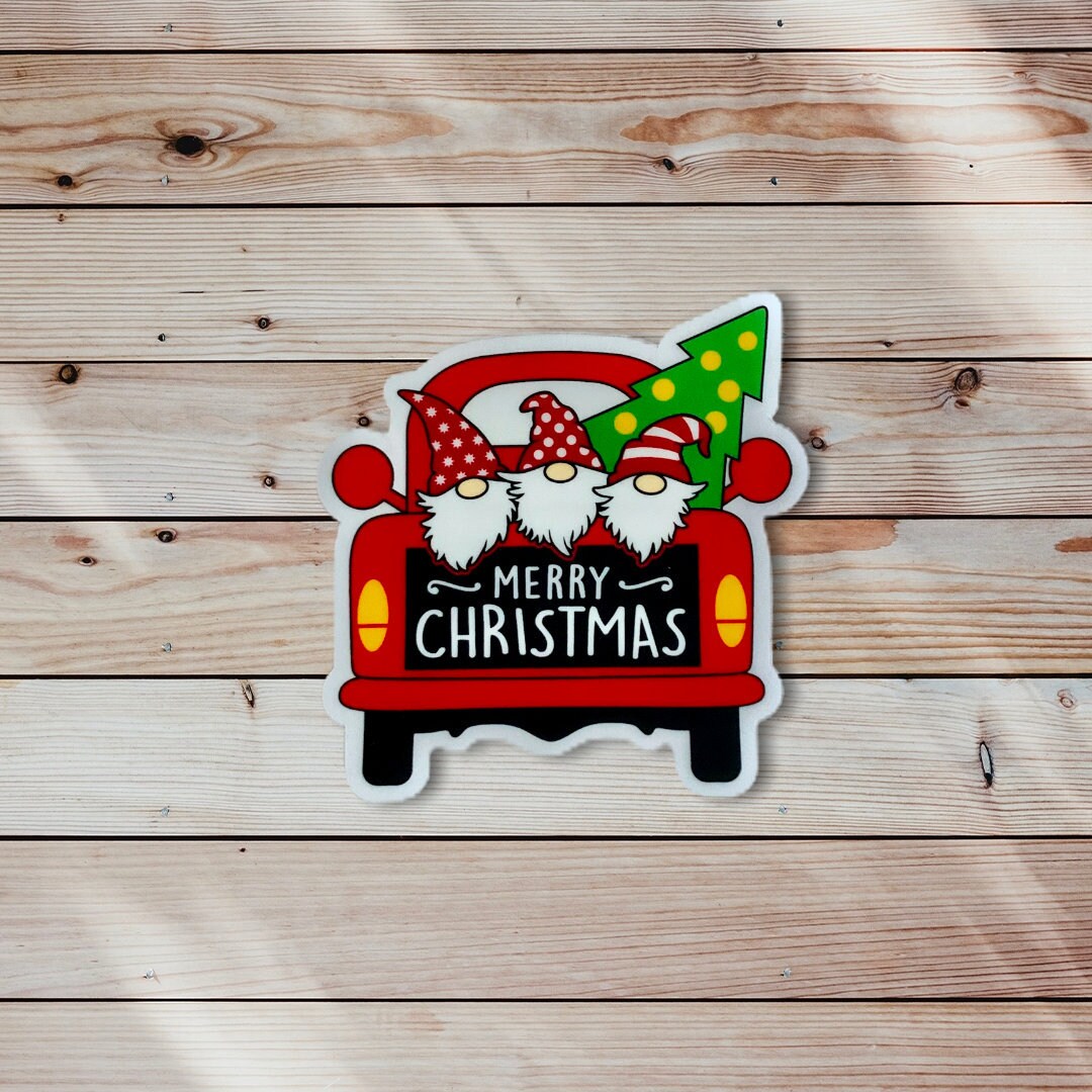 Merry Christmas Farm Truck Vinyl Sticker - 3” X 2.95” With Christmas ...