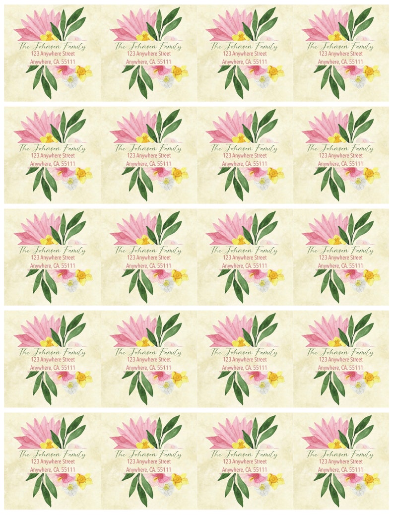 Watercolor Tropical Flowers Return Address Labels Tropical - Etsy