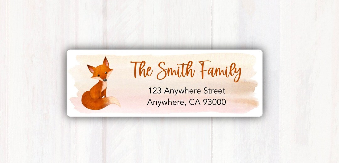 Fox Address Labels - Personalized Fox Address Labels Stickers - Custom ...