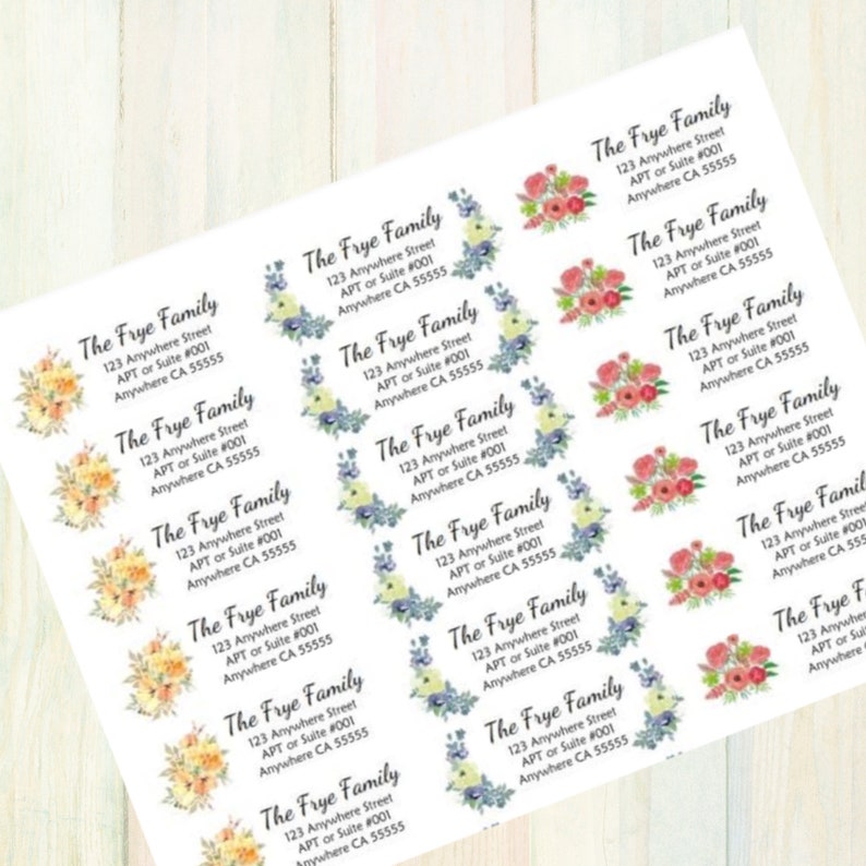 Flower Address Labels - Personalized Return Address Labels - Pretty ...