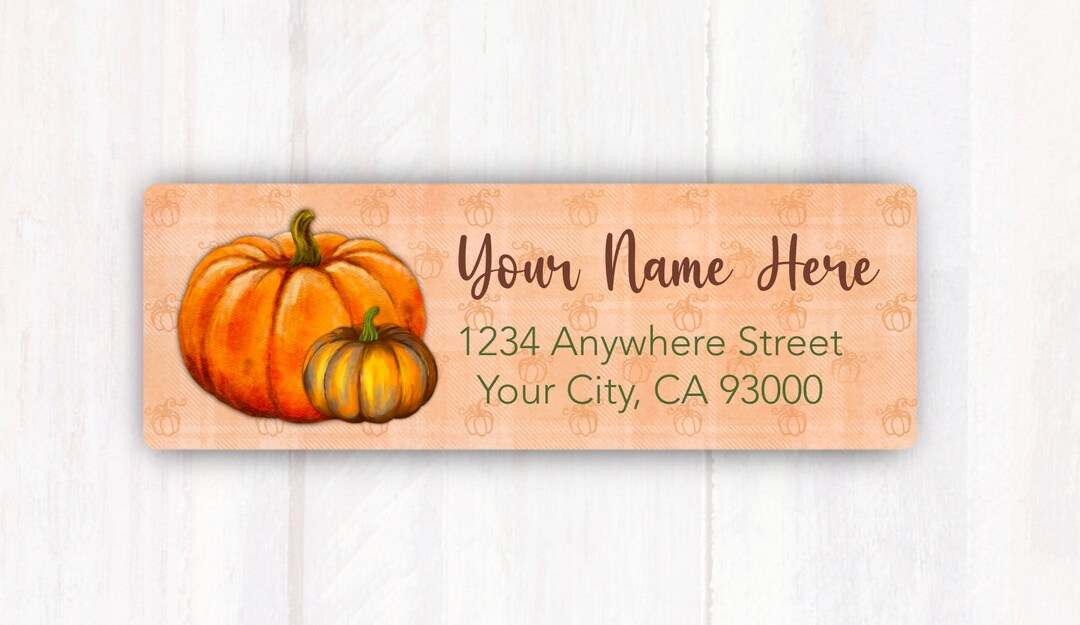 Pumpkin Fall Address Labels - Personalized Pumpkin Return Address ...