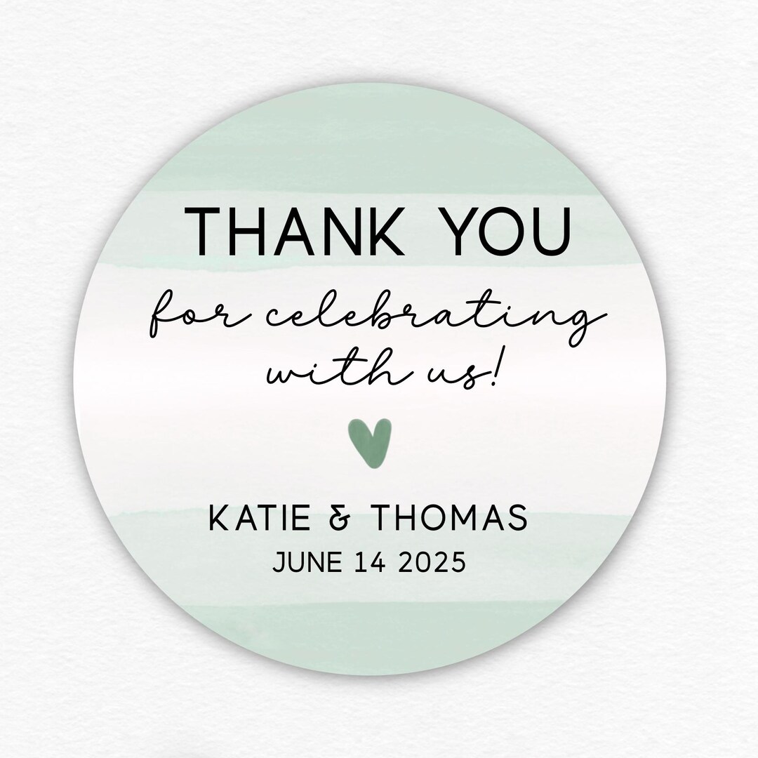 Custom Wedding Thank You Stickers – Personalized Wedding Favor Labels ...