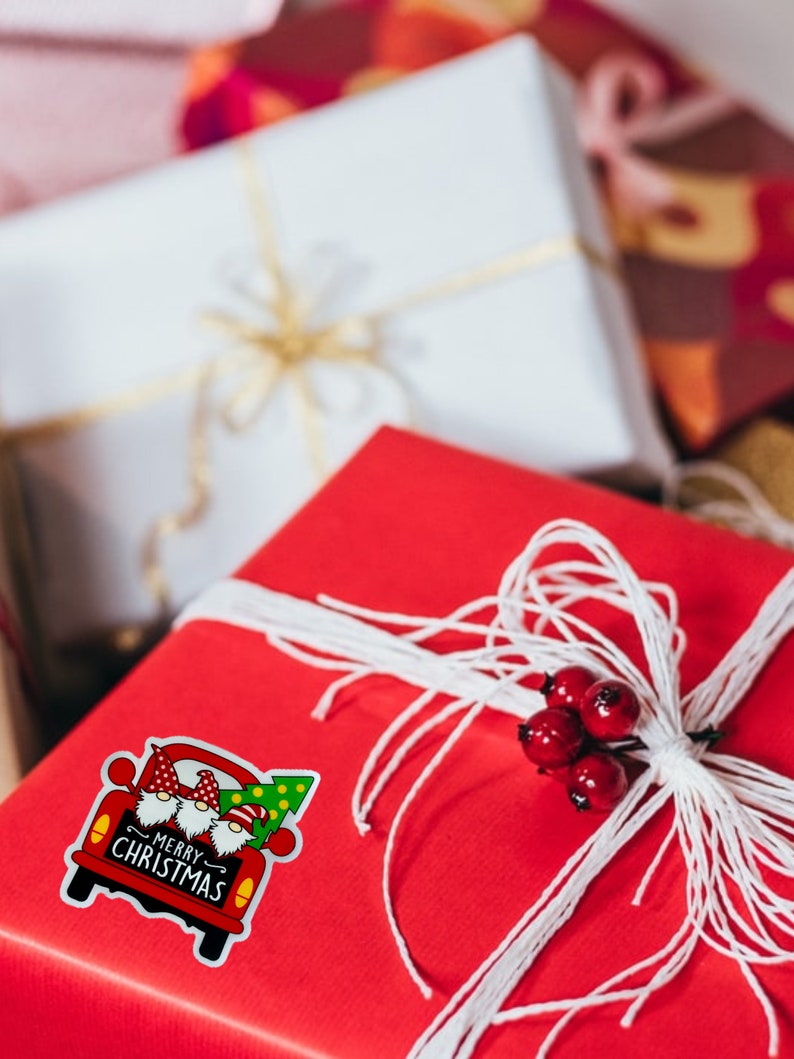 Merry Christmas Farm Truck Vinyl Sticker - 3” X 2.95” With Christmas ...