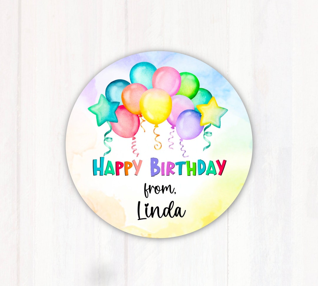 Personalized Happy Birthday Stickers - Birthday Party Gift Stickers ...