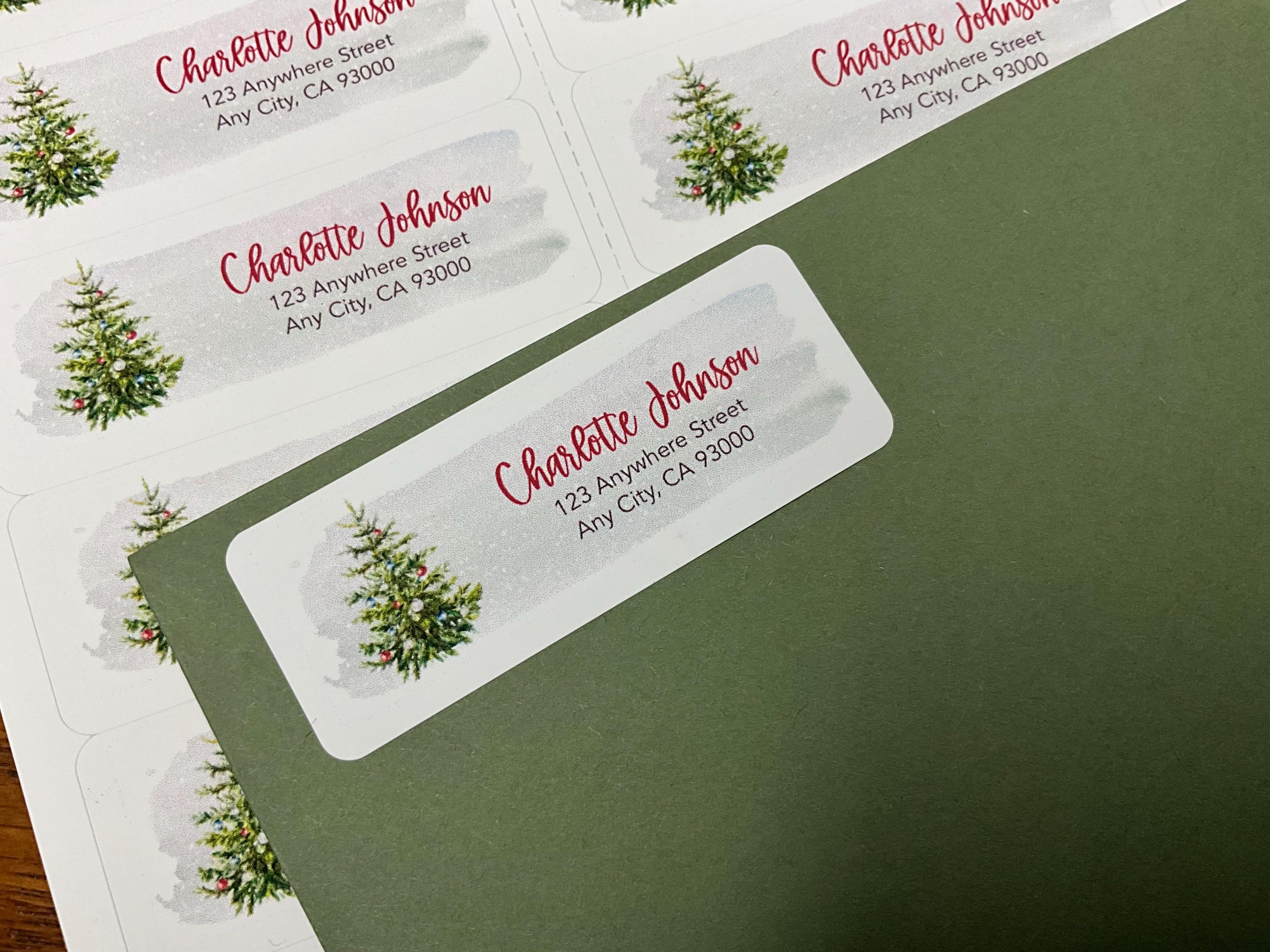 Return Address Labels Christmas Tree - Customized Christmas Address ...