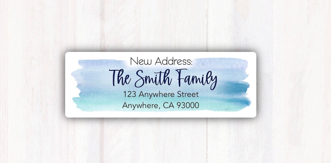 New Address Watercolor Return Address Labels - Personalized New Address ...