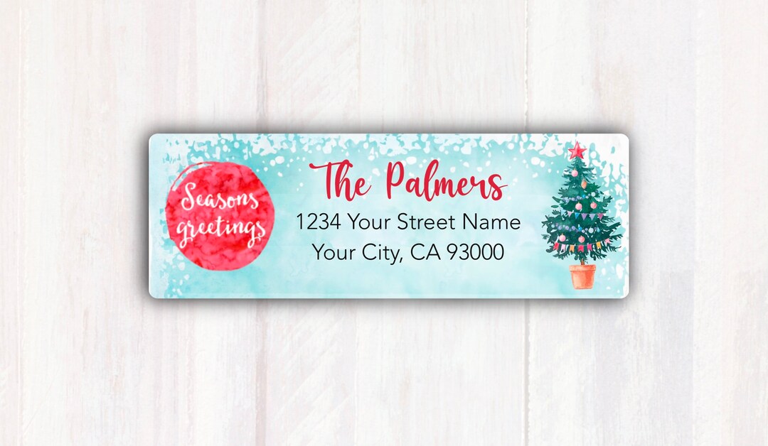 Christmas Return Address Labels - Holiday Return Address Labels ...