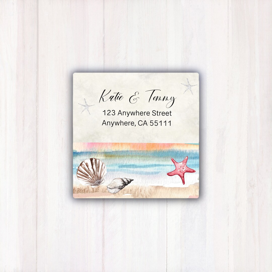 Beach Seashells Personalized Return Address Labels - Sea Shells Address ...