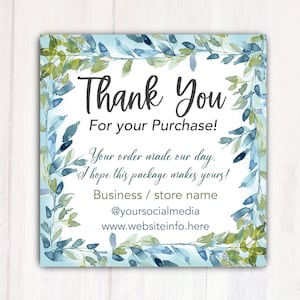 Thank You for Your Purchase Stickers Labels | Personalized Business ...