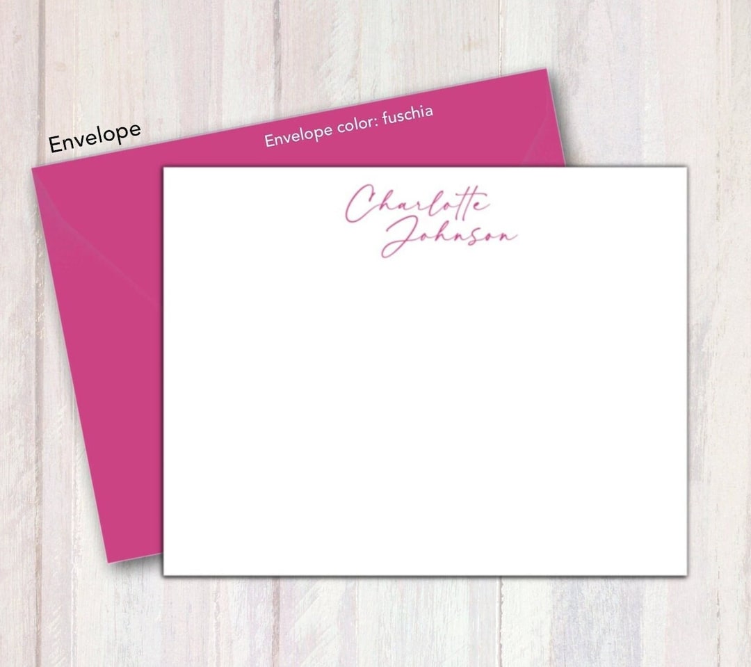 Note Cards With Envelopes Personalized With Name - Notecards Stationery ...