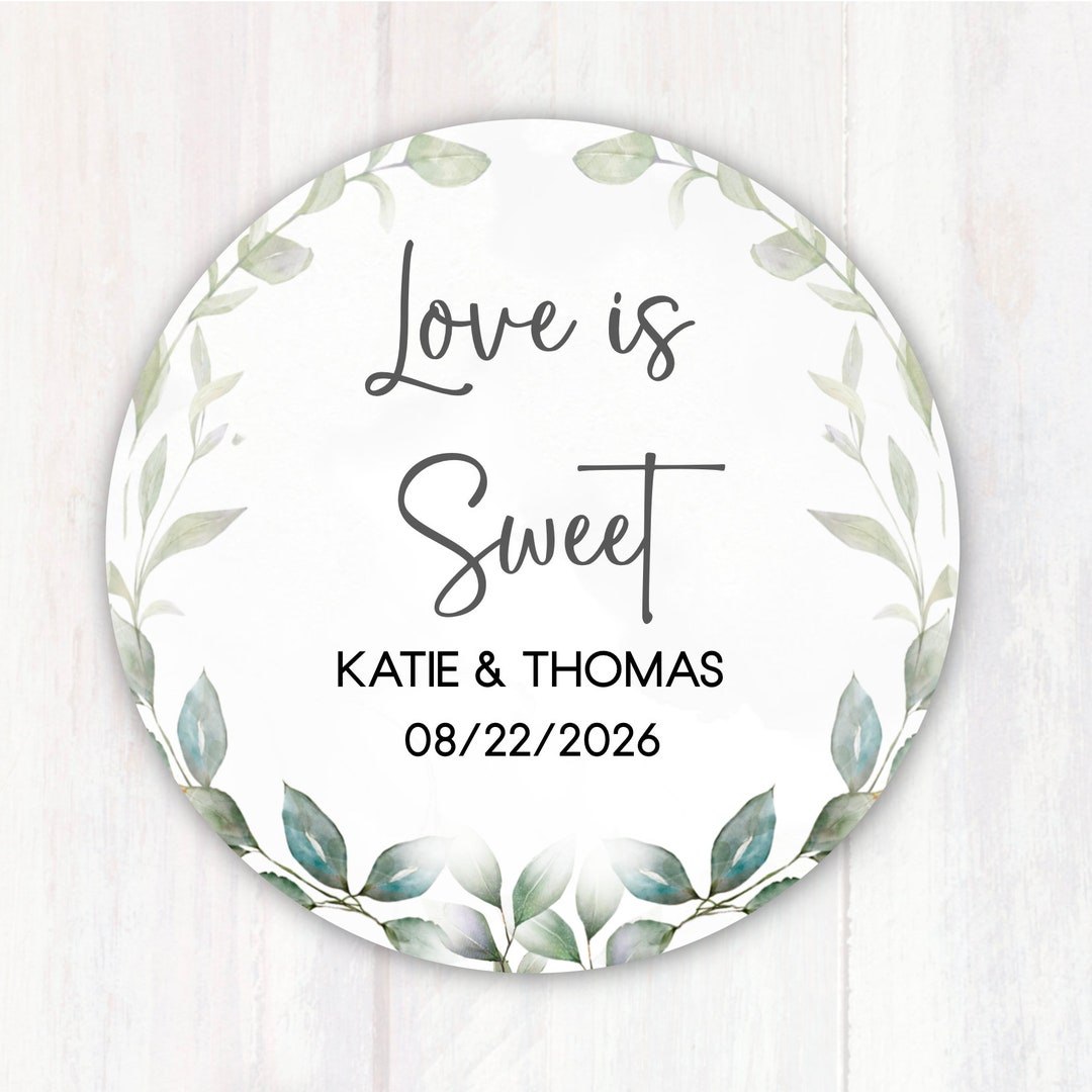 Love is Sweet Stickers - Personalized Thank You Wedding Stickers ...