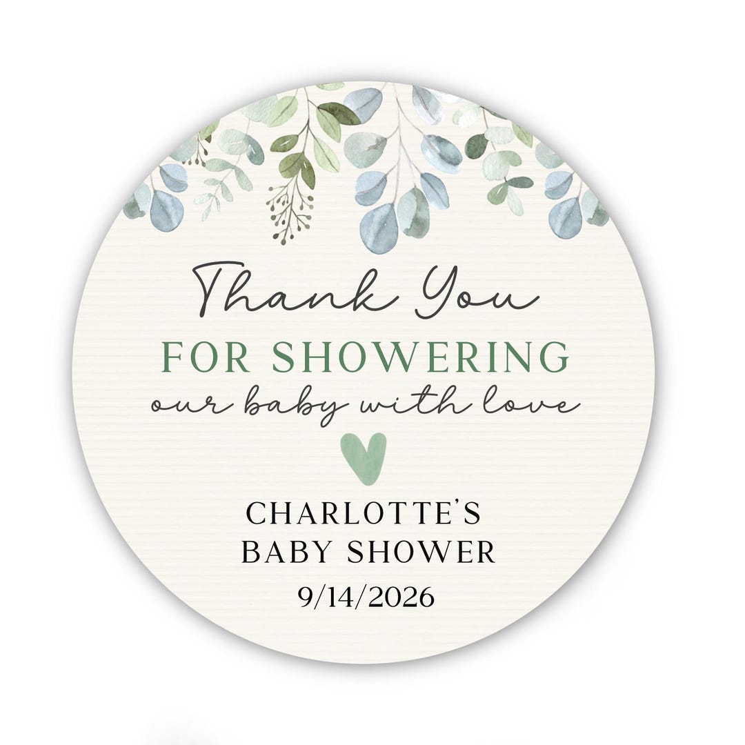 Personalized Baby Shower Stickers - Custom Baby Shower Favor Stickers ...
