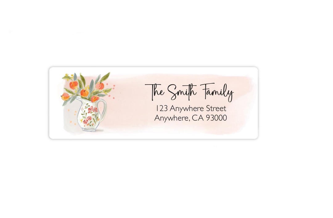Personalized Return Address Labels, Floral Address Stickers, Custom ...