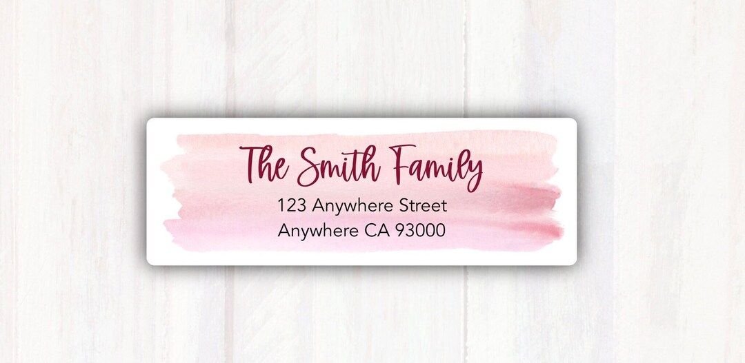 Personalized Pink Watercolor Return Address Labels - Quality ...
