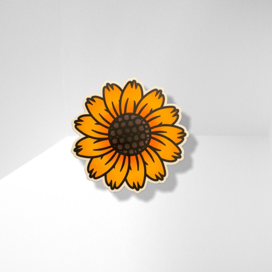 Sunflower Sticker A 3 Floral Sticker for Water Bottles | Etsy