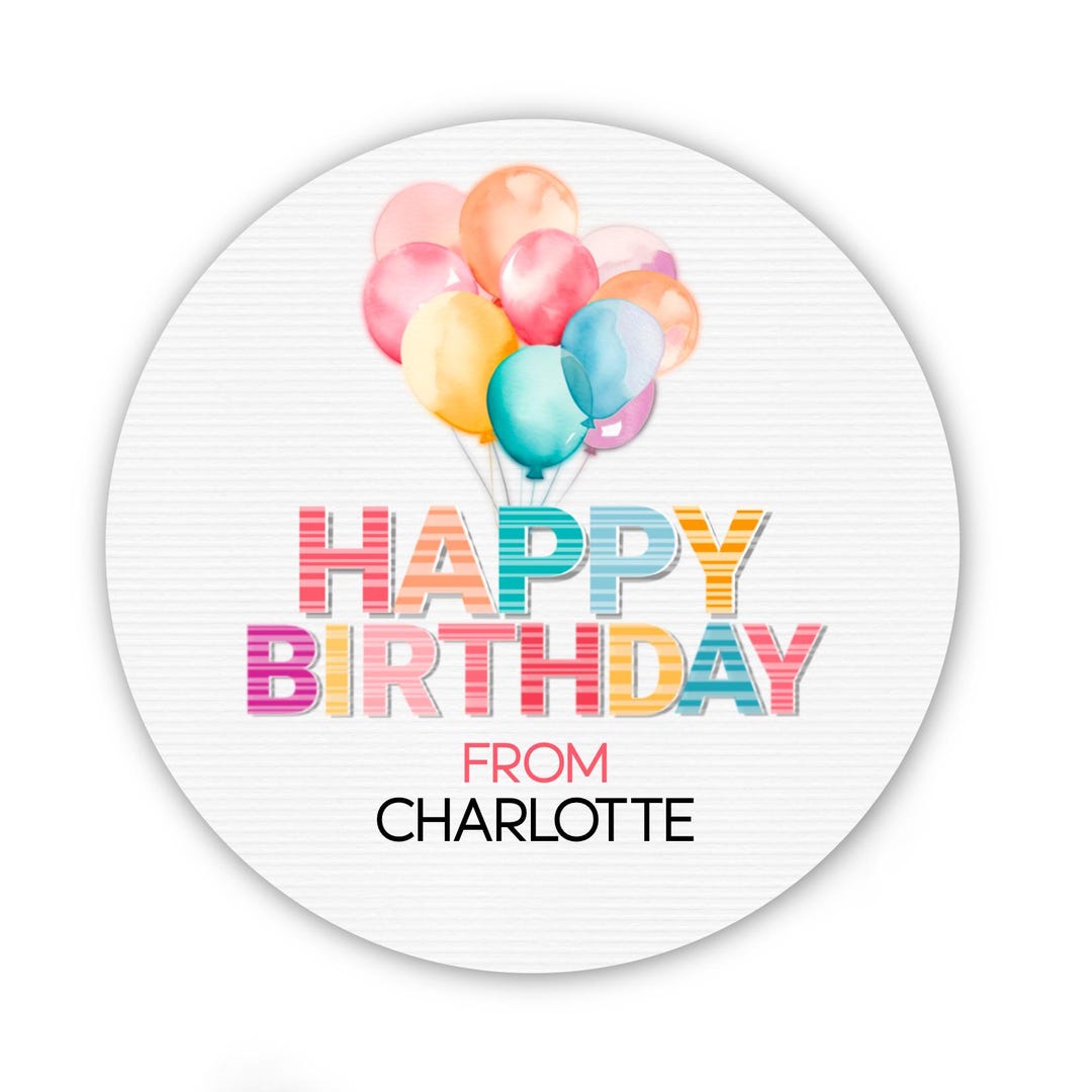 Personalized Birthday Gift Stickers - Happy Birthday Stickers With ...