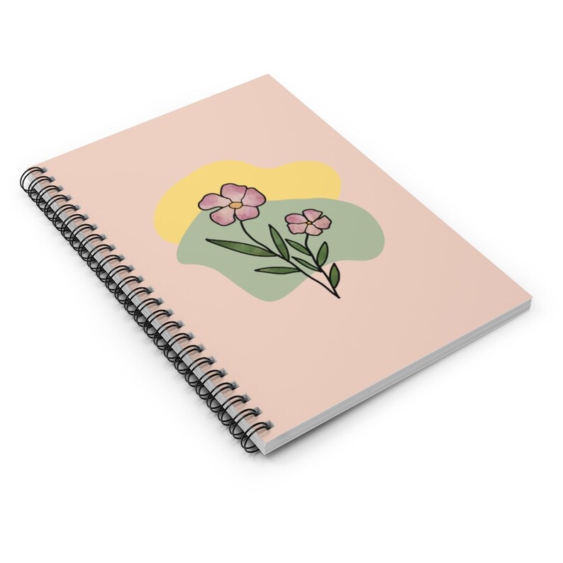 Pink Watercolor Hand-drawn Flowers Spiral Notebook for Girls | Etsy