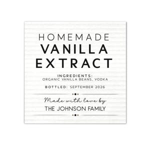 Homemade Vanilla Labels Personalized – Modern Vanilla Extract Label ...