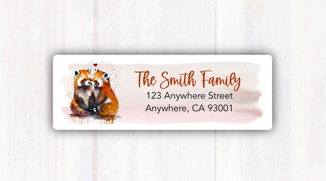 Red Pandas Love Address Labels - Personalized Red Panda Address Labels ...