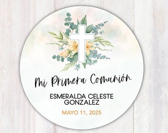PRINTED Mi Primera Comunion Sticker , First Communion Stickers - Etsy