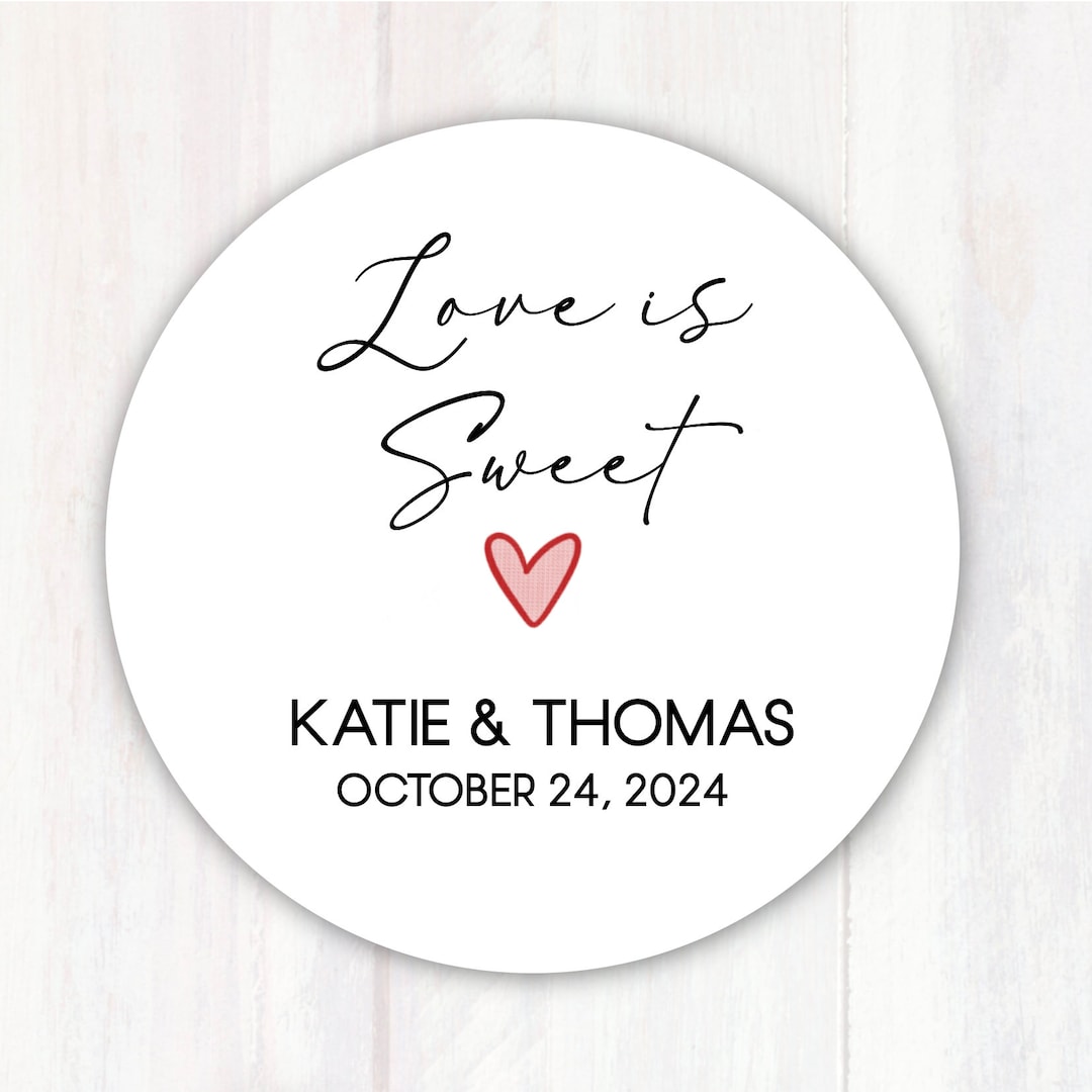 Love is Sweet Stickers - Thank You Wedding Stickers - Wedding Favor ...