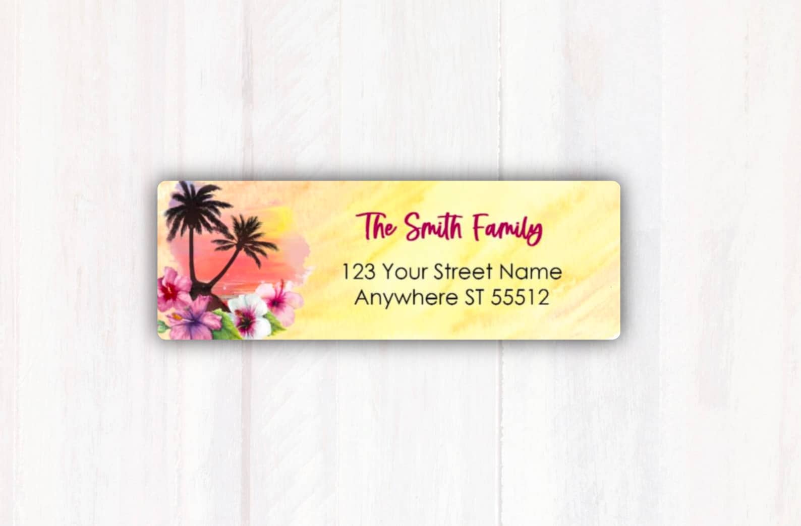 Tropical Return Address Labels - Personalized Palm Tree Return Address ...