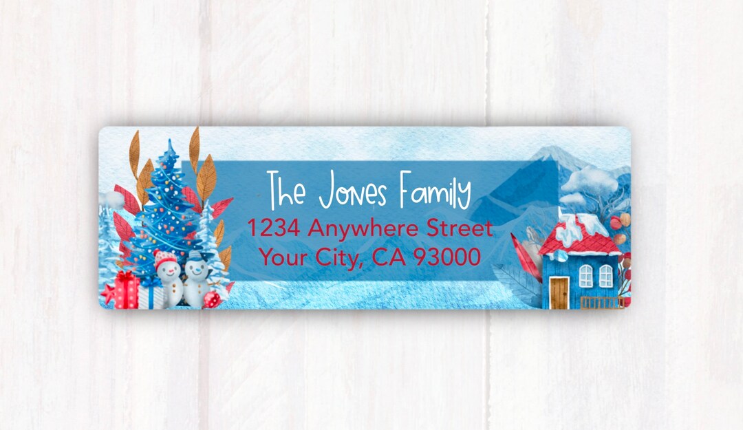 Christmas Winter Address Labels - Holiday Snowman Address Labels ...
