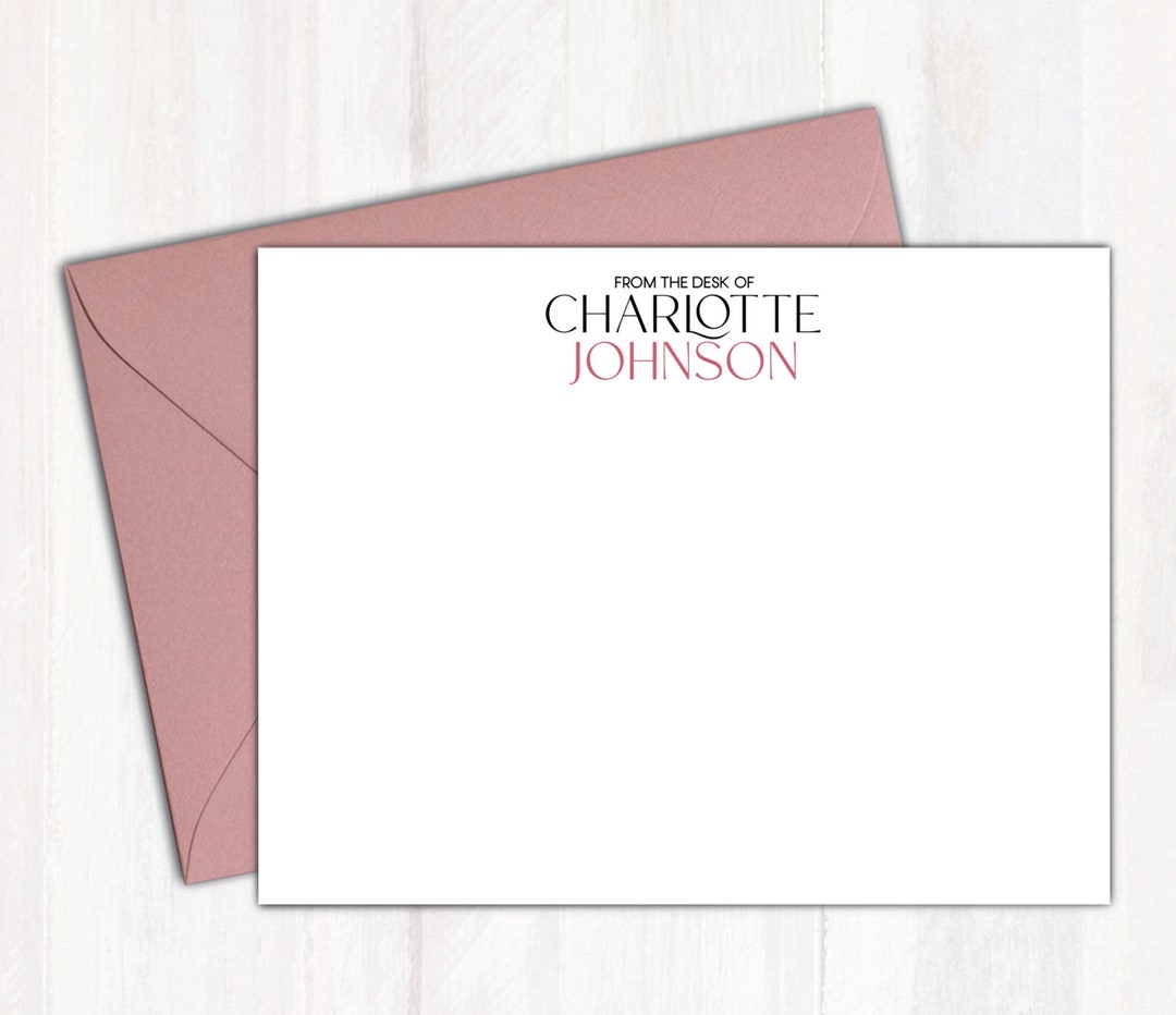 Personalized Stationery for Women - Custom Note Cards With Envelope ...