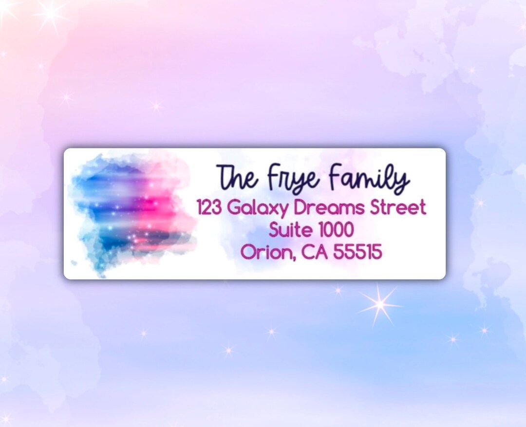Galaxy Return Address Labels Space Address Label Stickers Scifi Galaxy ...