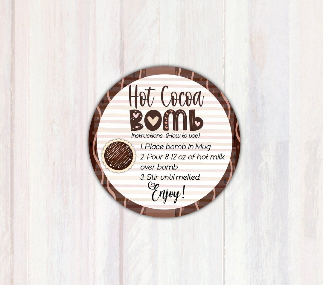 Hot Cocoa Bomb Labels - Hot Cocoa Bomb Stickers Instructions - Hot ...