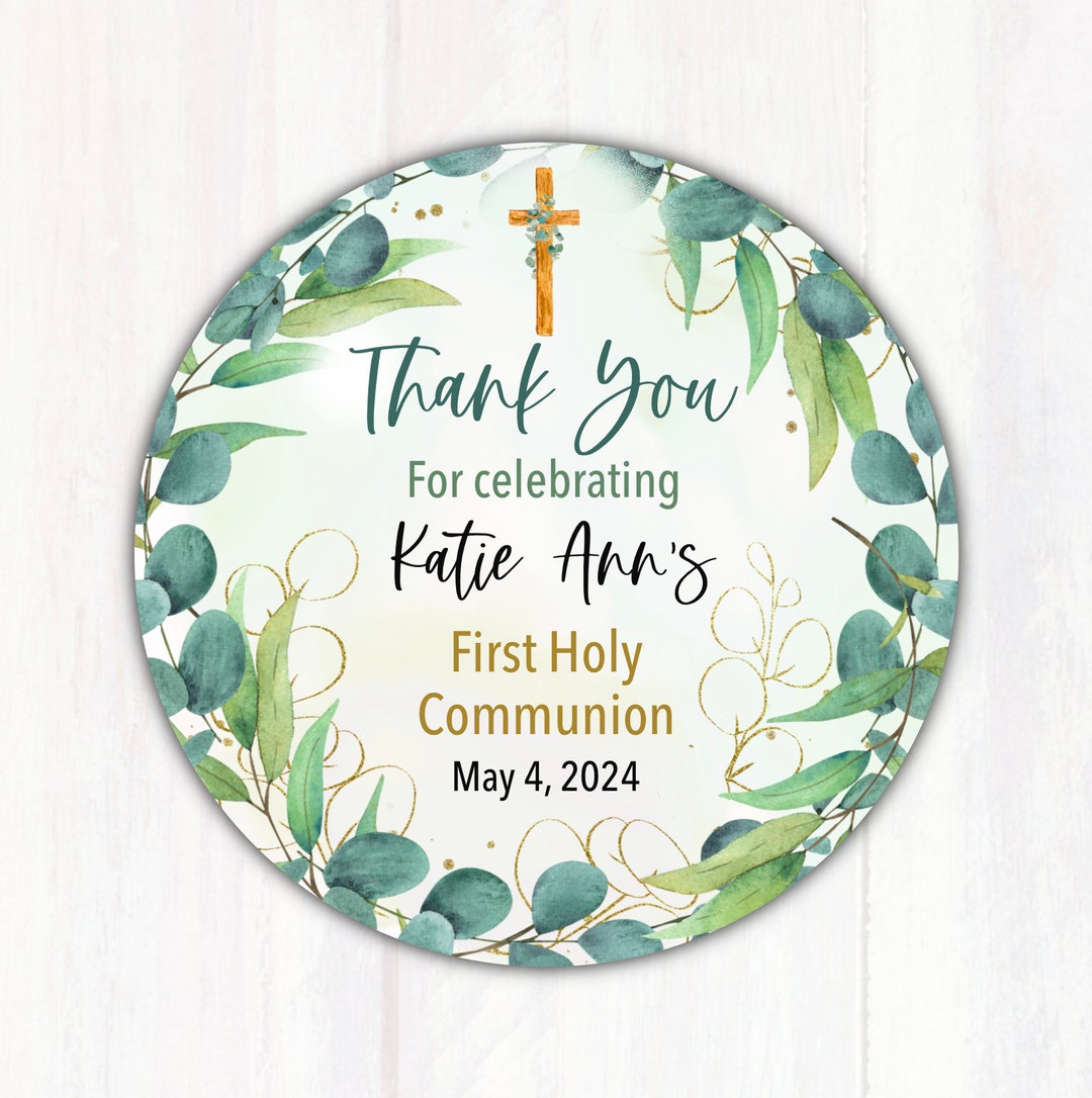 First Holy Communion Stickers Holy Communion Thank You Party Favor ...