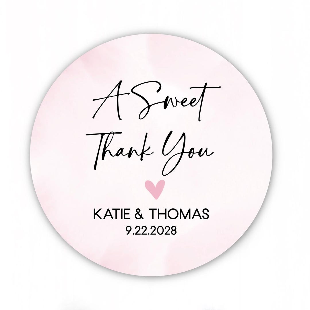 Wedding Stickers - A Sweet Thank You Stickers - Personalized Custom ...