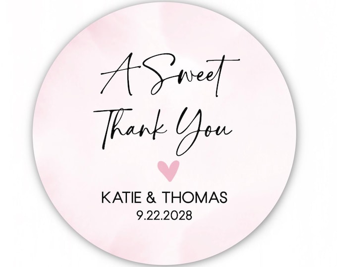 Wedding Stickers - A Sweet Thank You Stickers - Personalized Custom ...