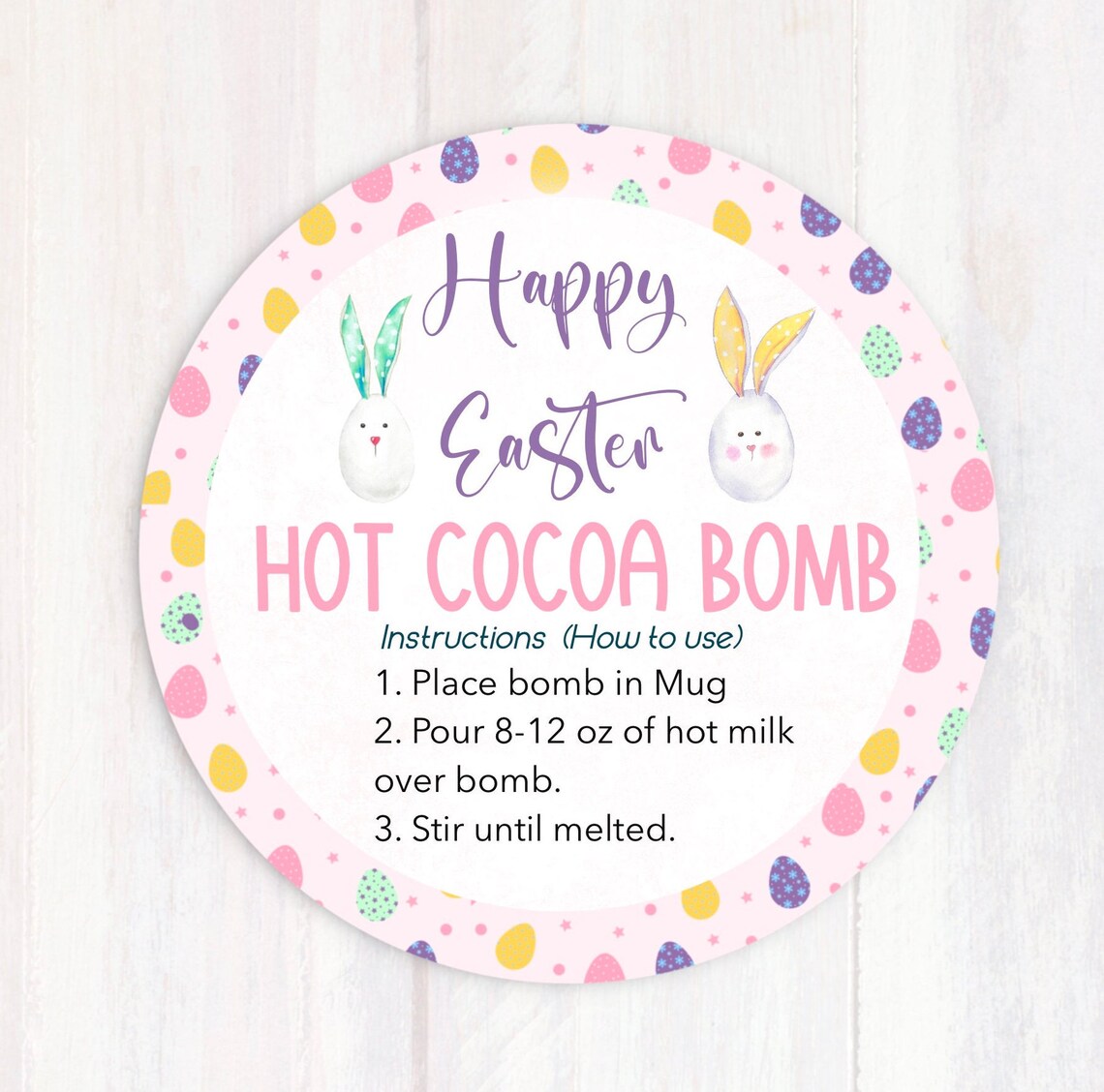 Easter Hot Cocoa Bomb Labels Hot Cocoa Bomb Tag Labels Happy - Etsy