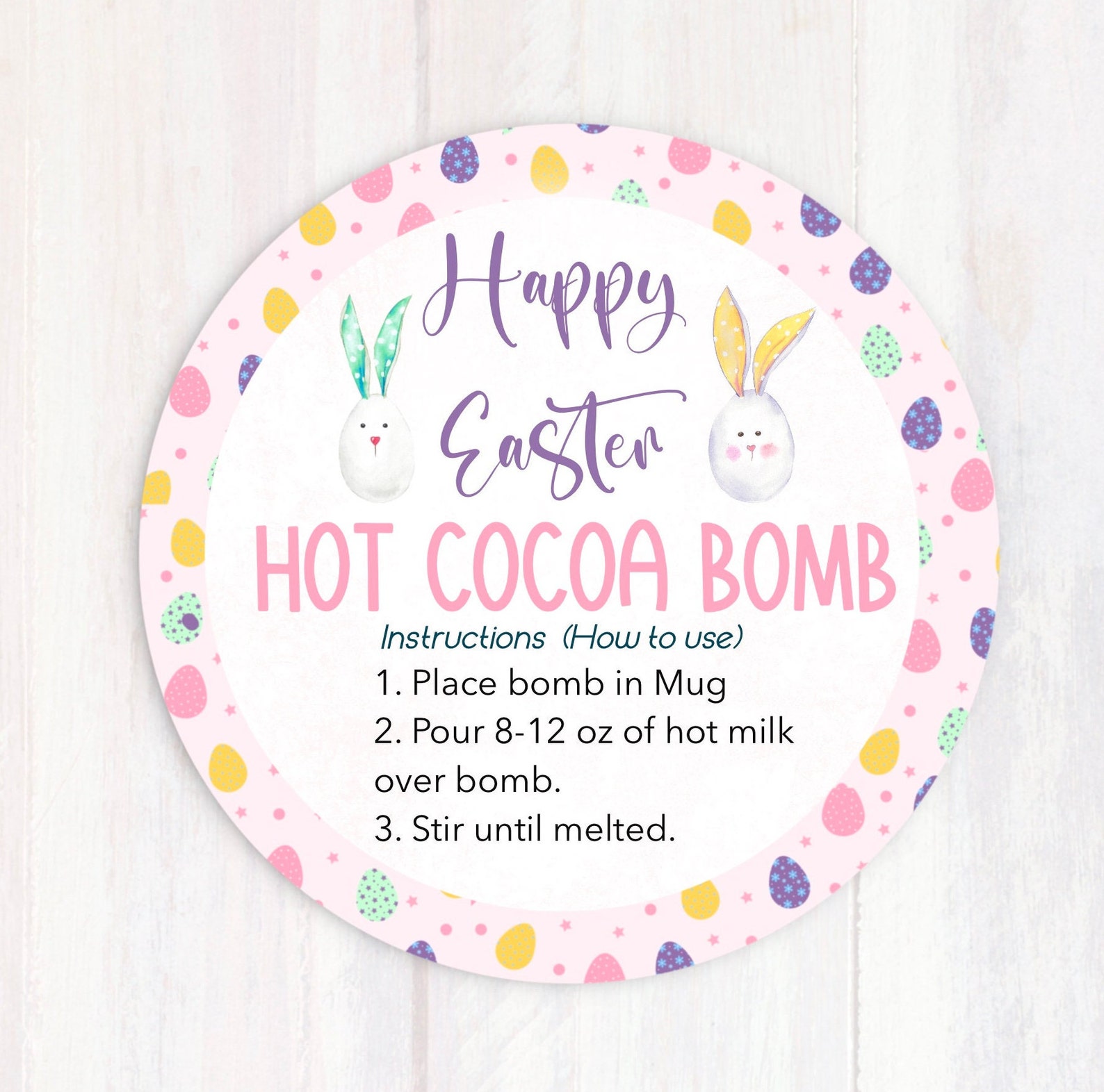 Easter Hot Cocoa Bomb Labels Hot Cocoa Bomb Tag Labels Happy - Etsy