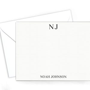 Monogram Note Cards for Men - Personalized Men’s Stationary With ...
