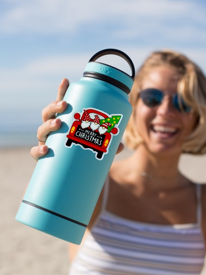 Merry Christmas Farm Truck Vinyl Sticker 3 x 2.95 with | Etsy