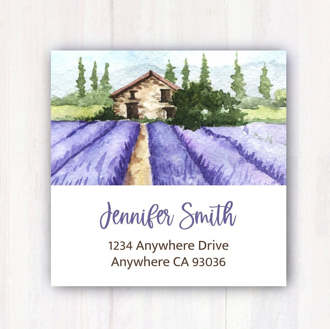 Lavender Fields Address Labels - Personalized Lavender Return Address ...