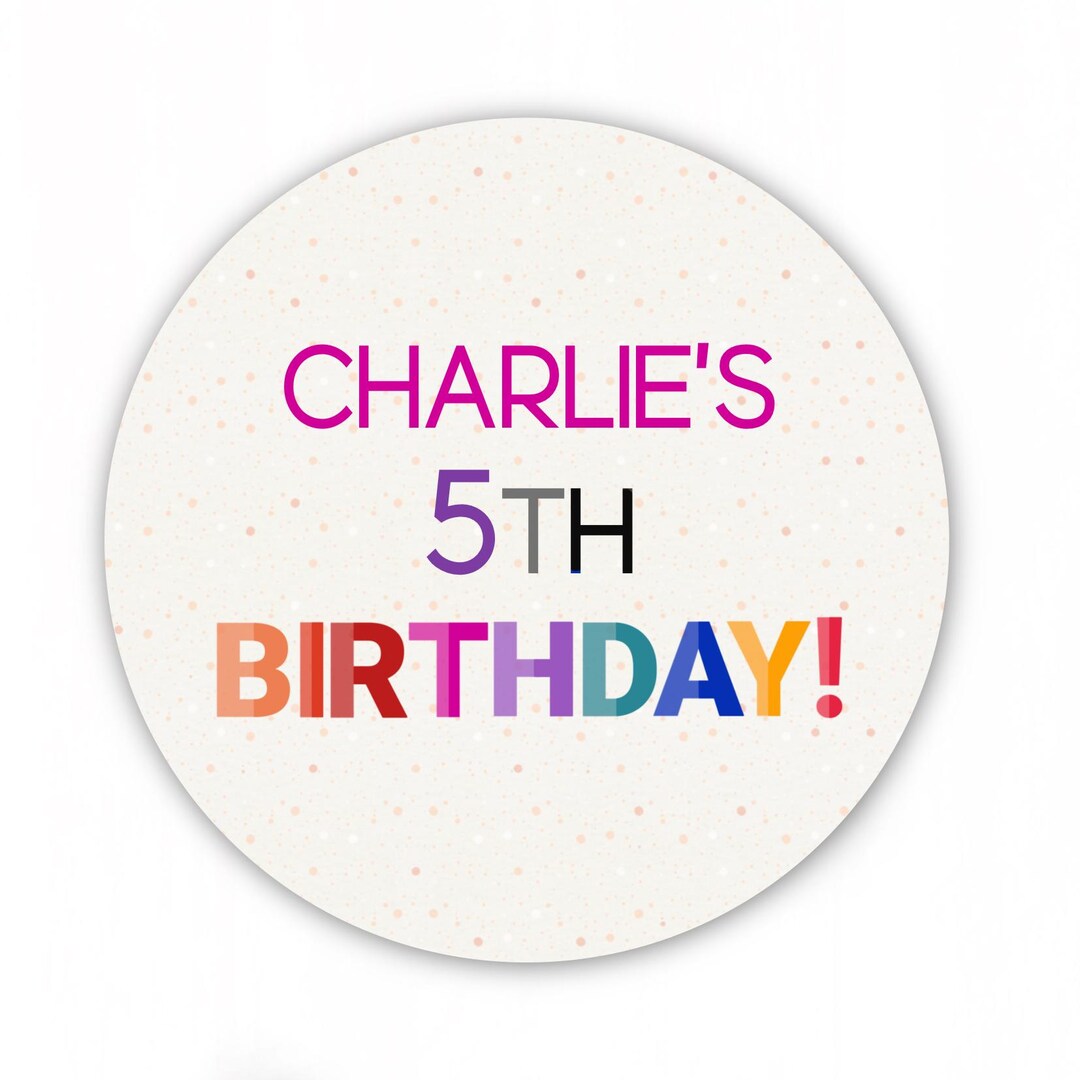 Custom Birthday Stickers, Printed, Happy Birthday Labels, Personalized ...