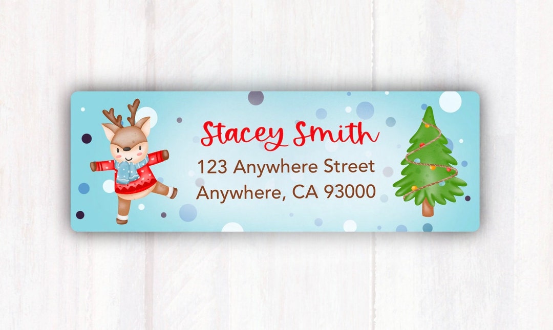 Christmas Reindeer Return Address Labels - Customized Holiday Address ...