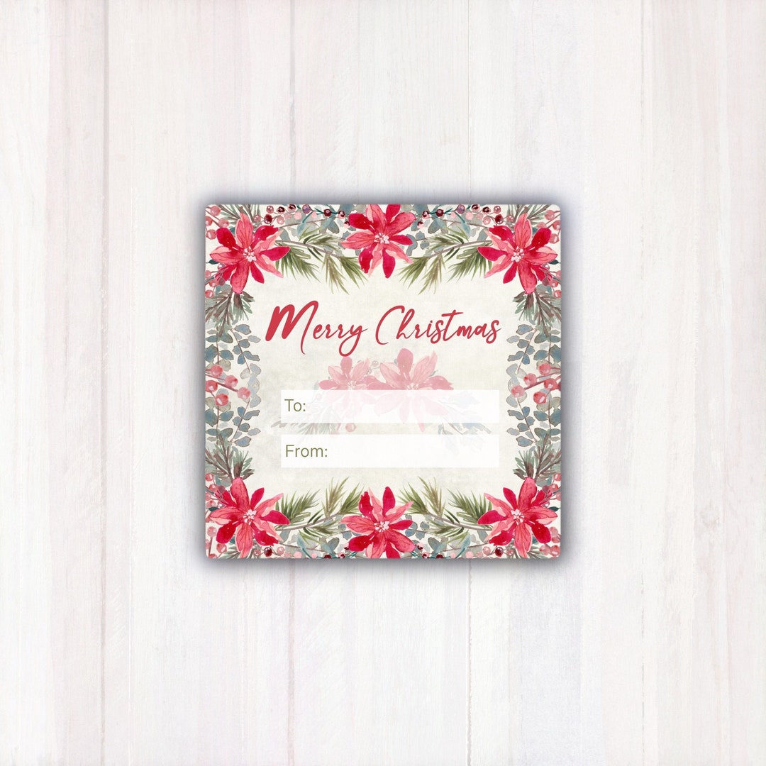 Christmas Theme to From Labels Xmas Gift Tag Labels Christmas to From ...