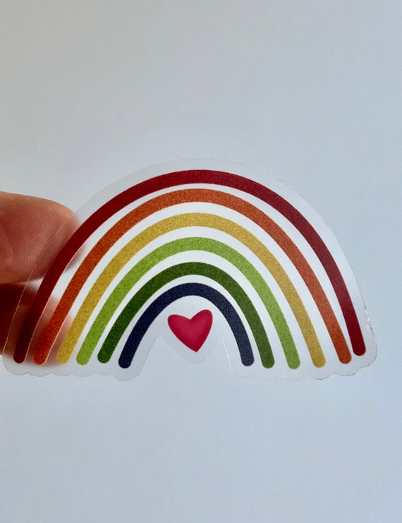 Clear Rainbow Vinyl Sticker 3 x 1.8 for Water Bottles | Etsy