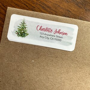 Return Address Labels Christmas Tree - Customized Christmas Address ...