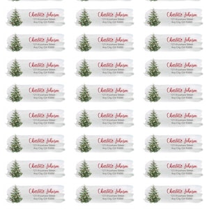 Return Address Labels Christmas Tree - Customized Christmas Address ...