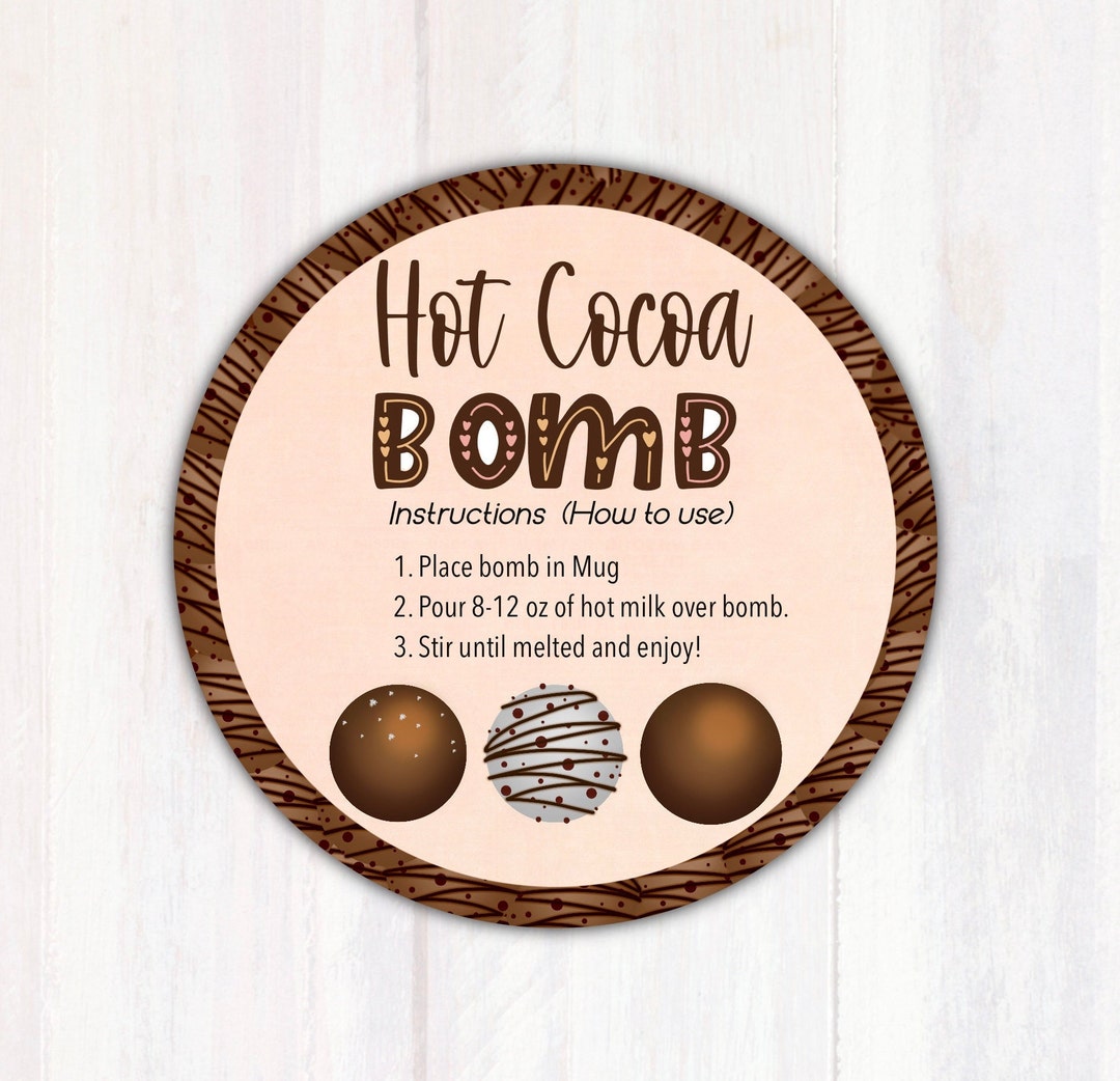 Hot Cocoa Bomb Labels - Hot Cocoa Bomb Tag Labels - Hot Cocoa ...