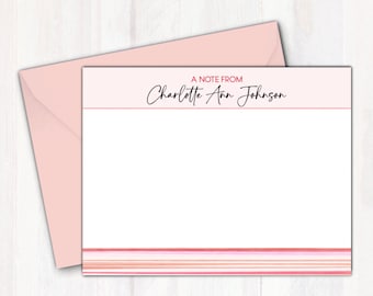 Personalized Note Cards for Her Flat Note Card Set Script Stationery ...